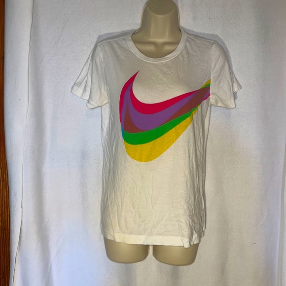Nike | Tops | 28 Nike Multi Colored Swoosh Tshirt | Poshmark